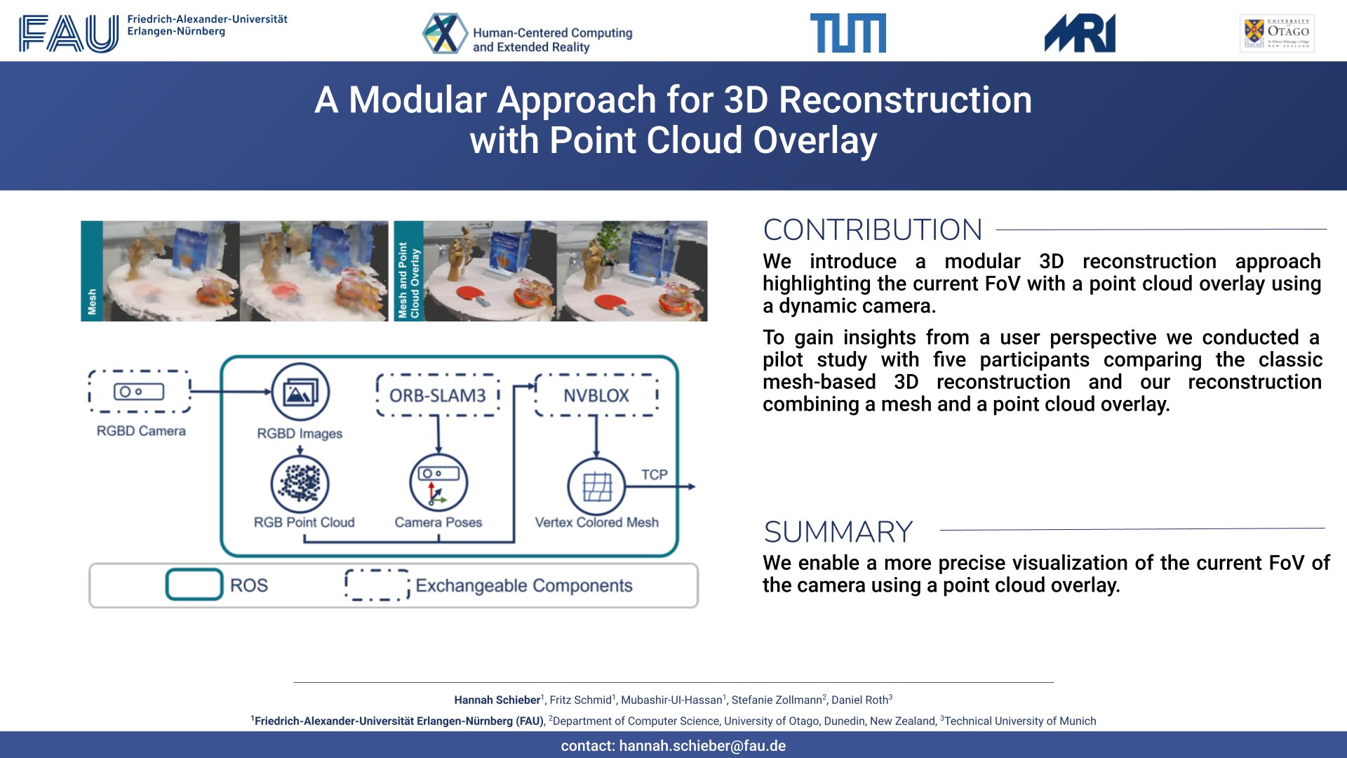 A Modular Approach for 3D Reconstruction with Point Cloud Overlay | HEX Lab